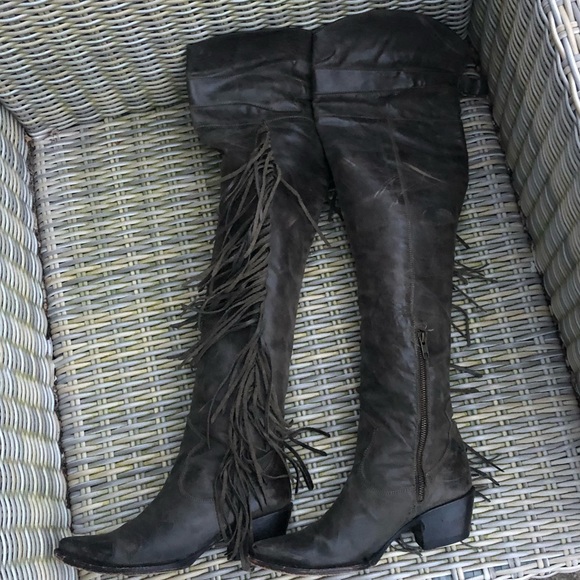 Ash | Shoes | Ash Fringe Boots 38 8 Thigh Butch Otk Cowboy Boots | Poshmark